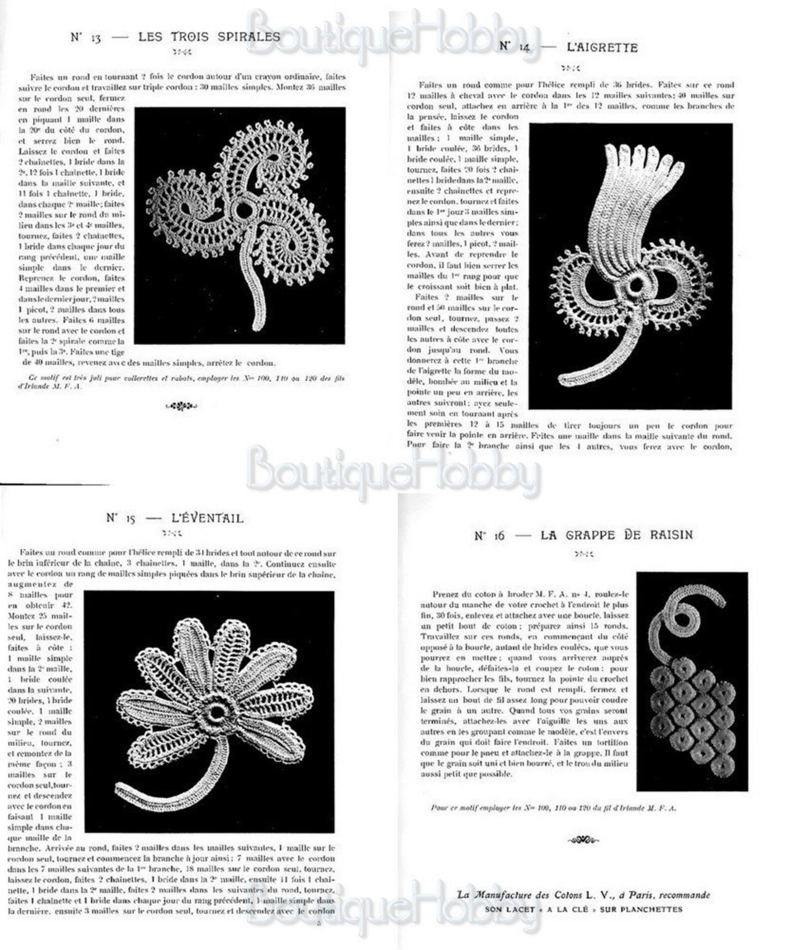 Vintage French Irish Crochet Laceinstructions Pattern Book - Etsy