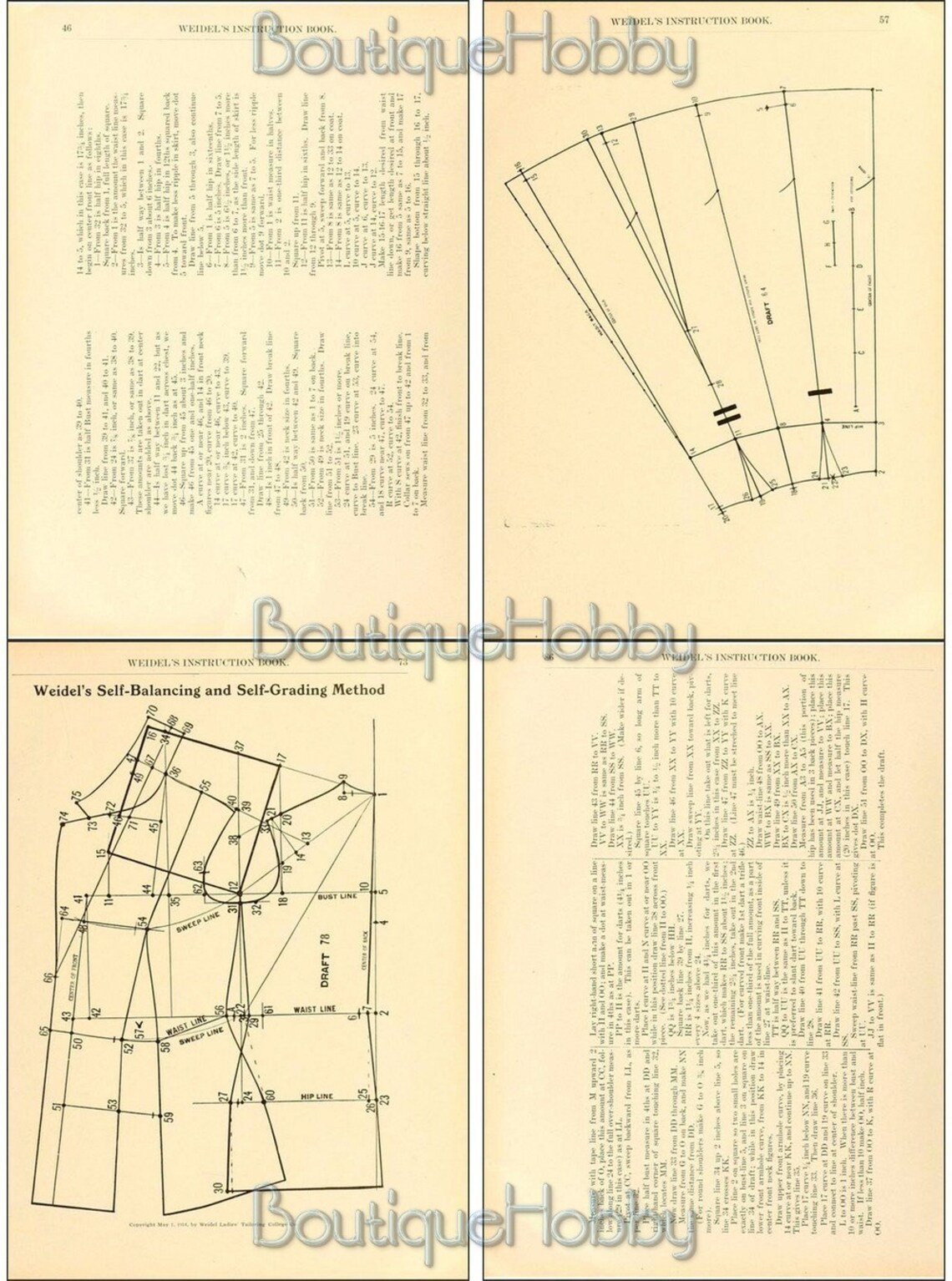 Vintage Dressmaking Instruction Book,drafting Garments,sewing Manual - Etsy