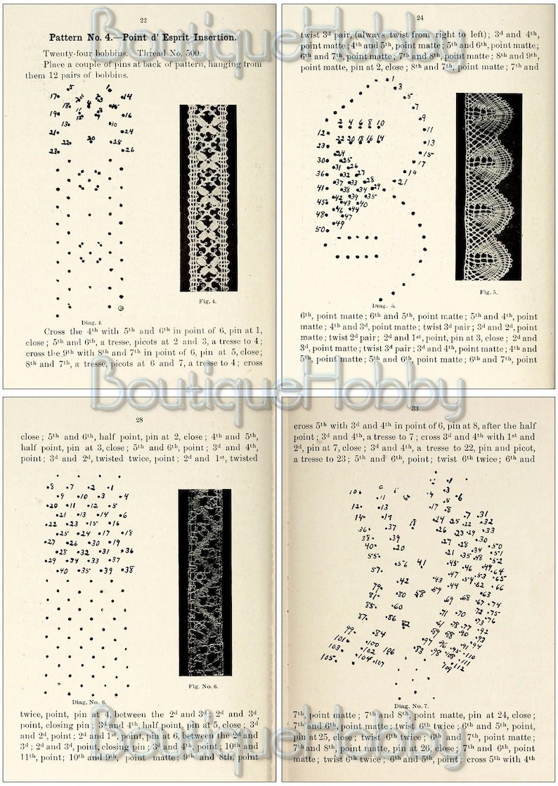 Hand Made Bobbin Lace Pattern, Bobbins,cluny and Torchon Laces - Etsy