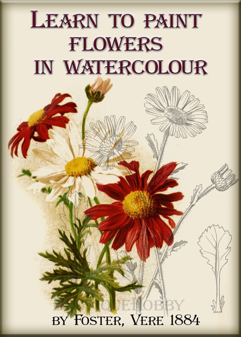 Flower Painting Watercolor Tutorial Bookvintage Techniques - Etsy