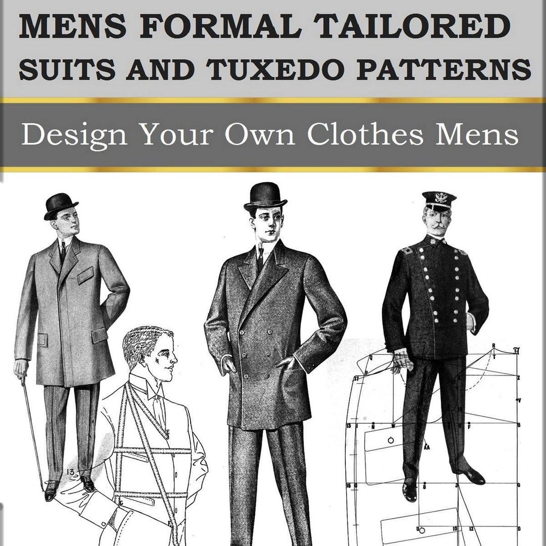 Vintage 1907 Men's Suit & Tuxedo Sewing Patterns (PDF) - Etsy