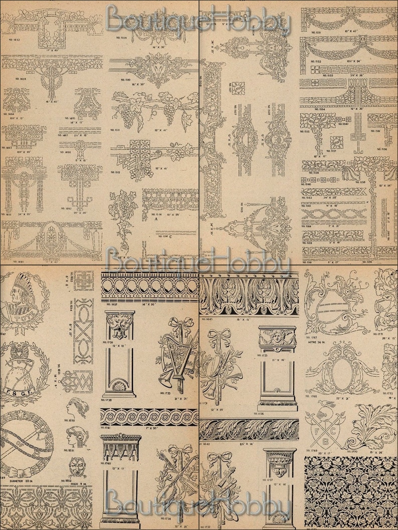 4000 Vintage Decorative Stencilsstamping Patternsvictorian - Etsy