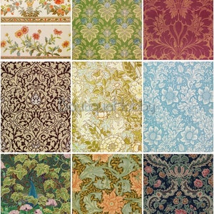 Vintage Digital Wallpaper Printable Paper, Background Set-2, 8.5"x 11 ...