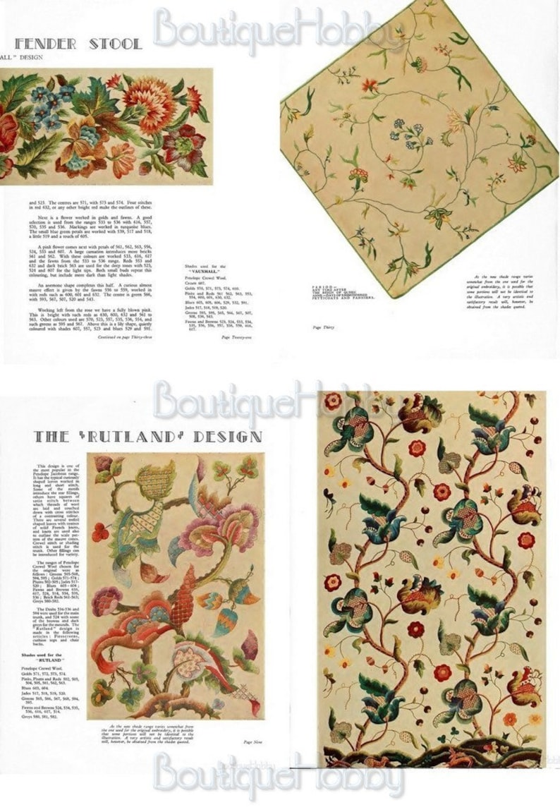 Antique Hand Embroidery,vintage Crewel Work,book Embroidery - Etsy