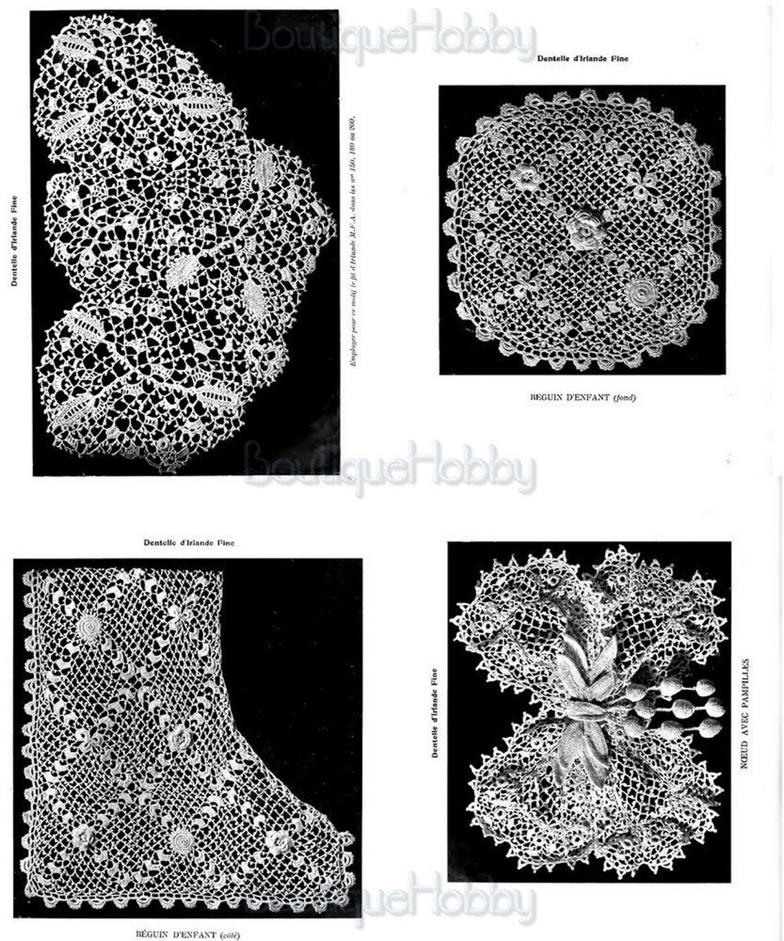 Vintage French Irish Crochet Laceantique Pattern Bookhand - Etsy