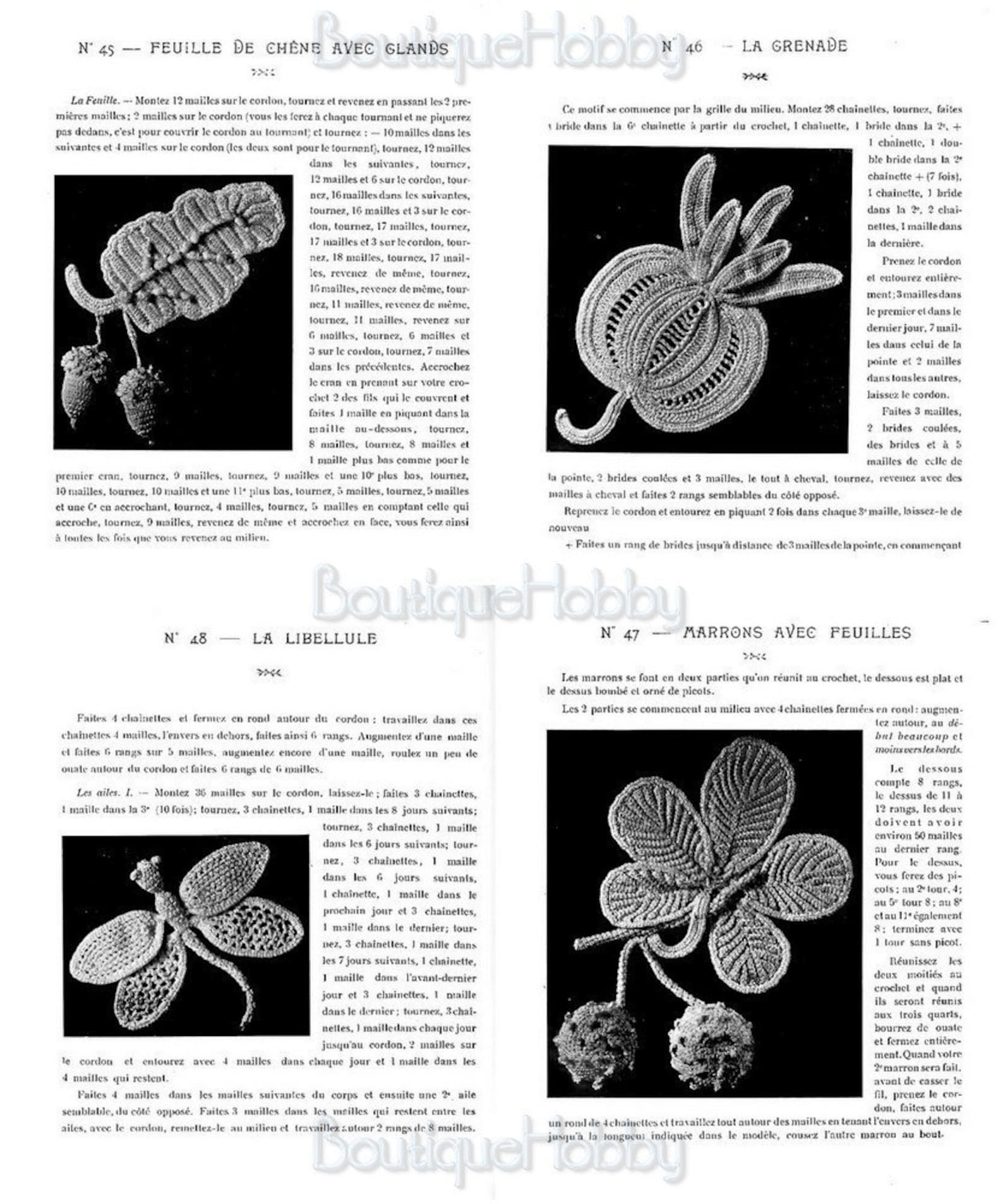 Vintage French Irish Crochet Laceinstructions Pattern Book - Etsy