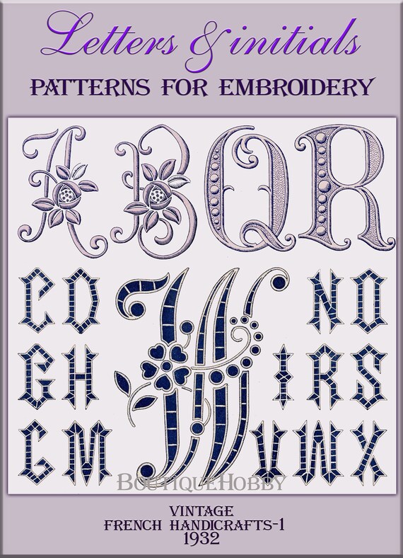 Letters Designs Patternalphabet Hand Embroideryvintage - Etsy