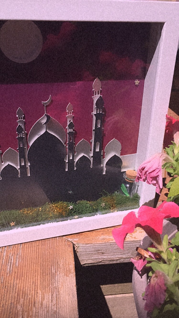 Masjid Shadow Box SVG File for Cricut, DIY 3D Shadow Box Craft for ...