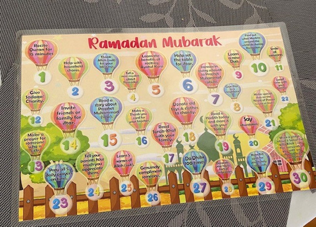 Ramadan 30 Day Good Deed Calendar, Ramadan Countdown Calendar ...