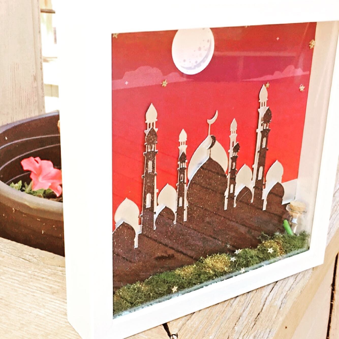 Masjid Shadow Box SVG File for Cricut, DIY 3D Shadow Box Craft for ...