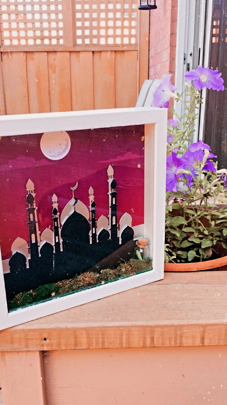 Masjid Shadow Box SVG File for Cricut, DIY 3D Shadow Box Craft for ...