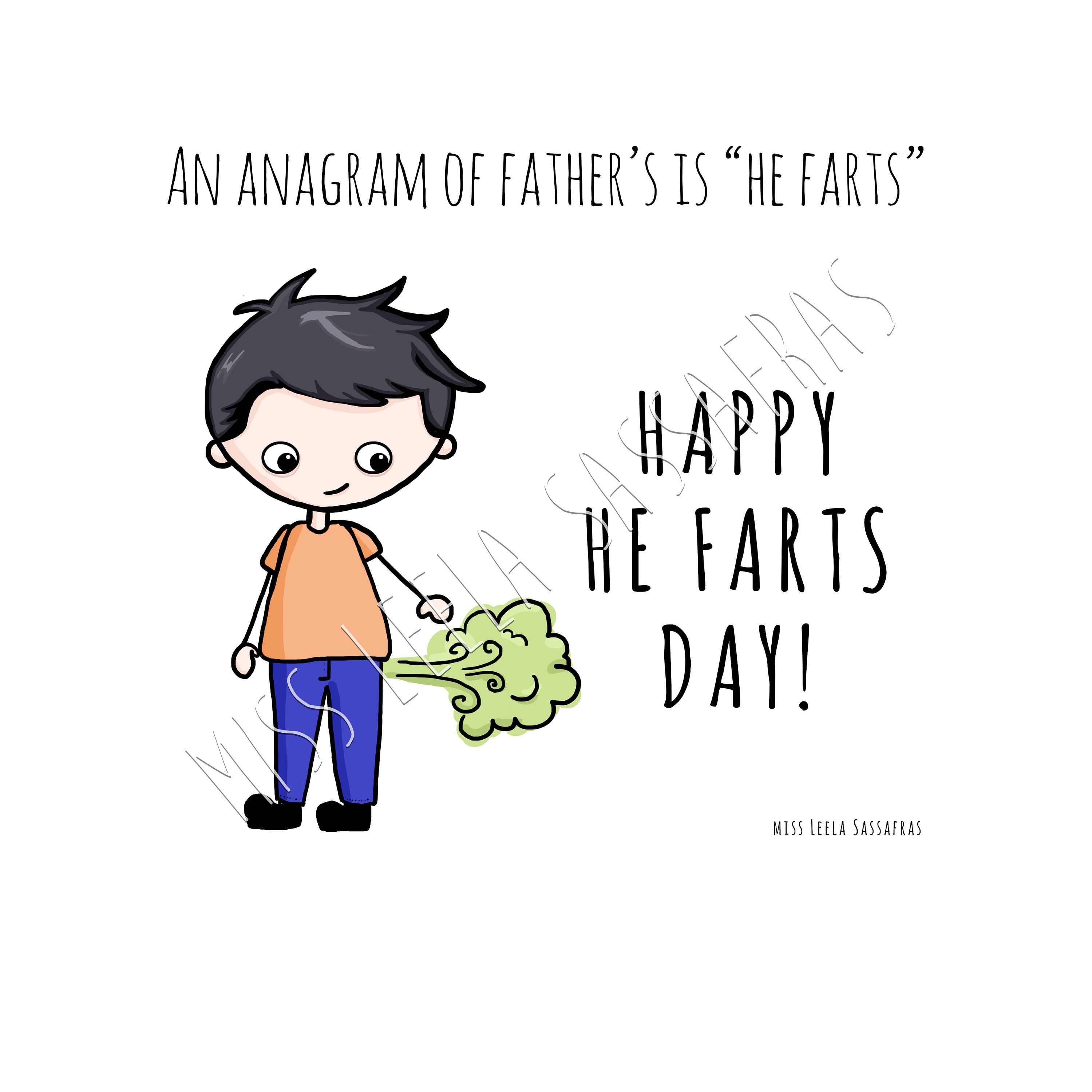 Father's Day Card Happy He Farts Day | Etsy