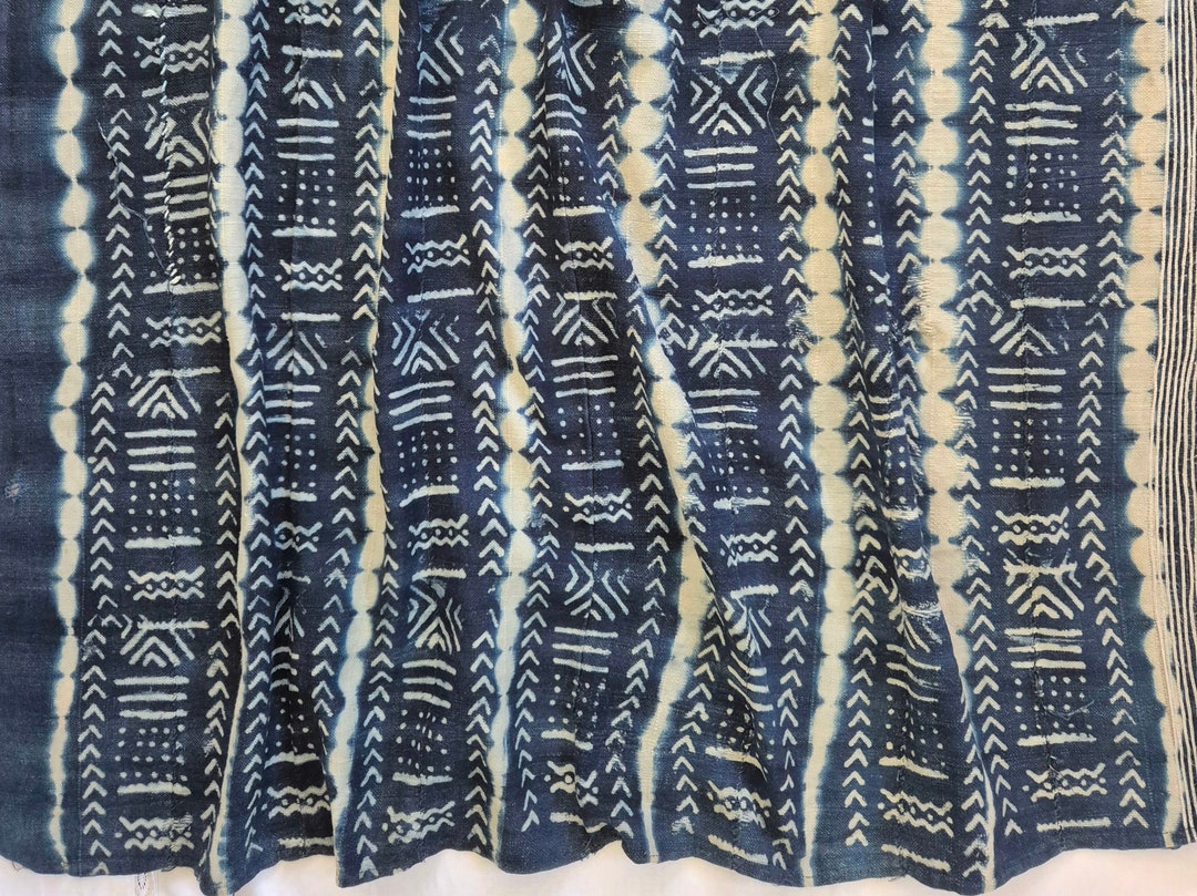 Vintage African Mali Indigo Textile, Dogon Wrapper Cloth, Boho Wall ...