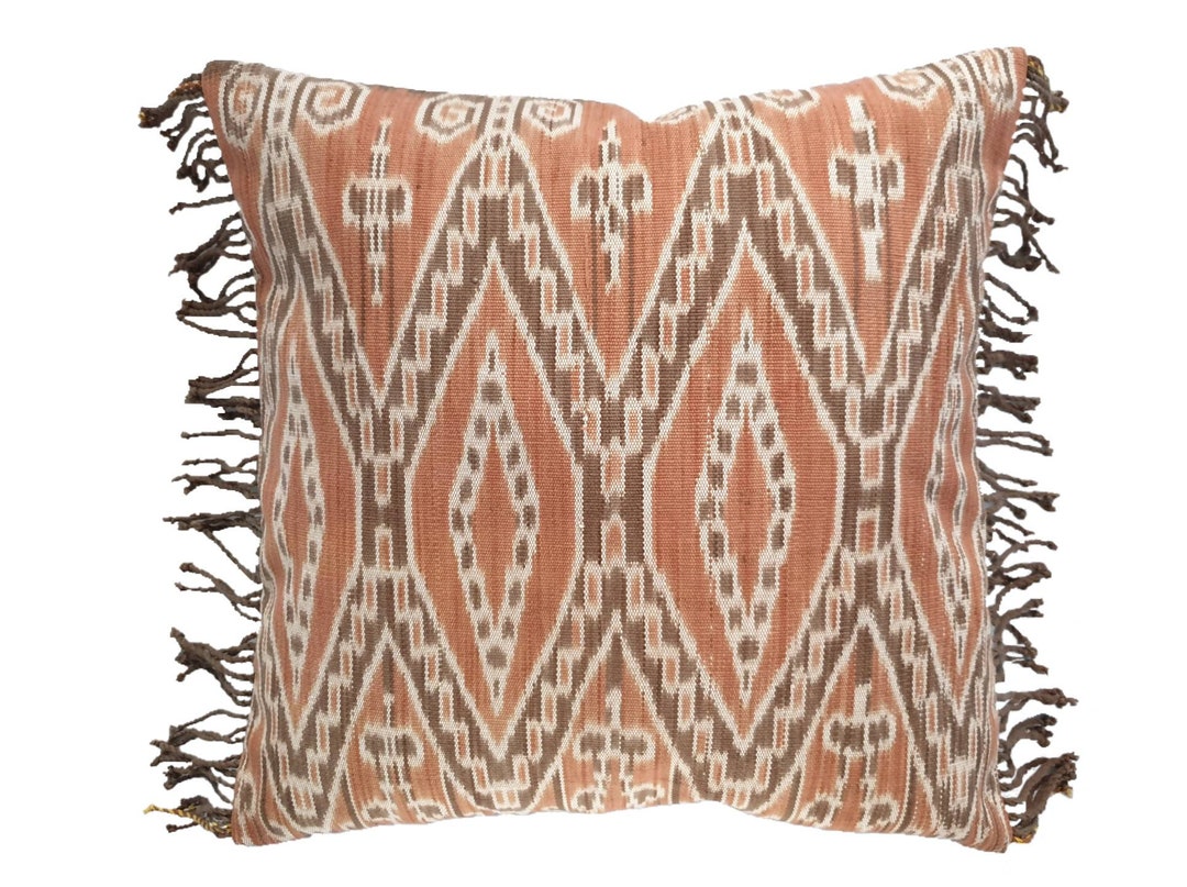 Indonesian Borneo Dayak Ikat Cushion, Fringed Boho Tribal Pillow - Etsy