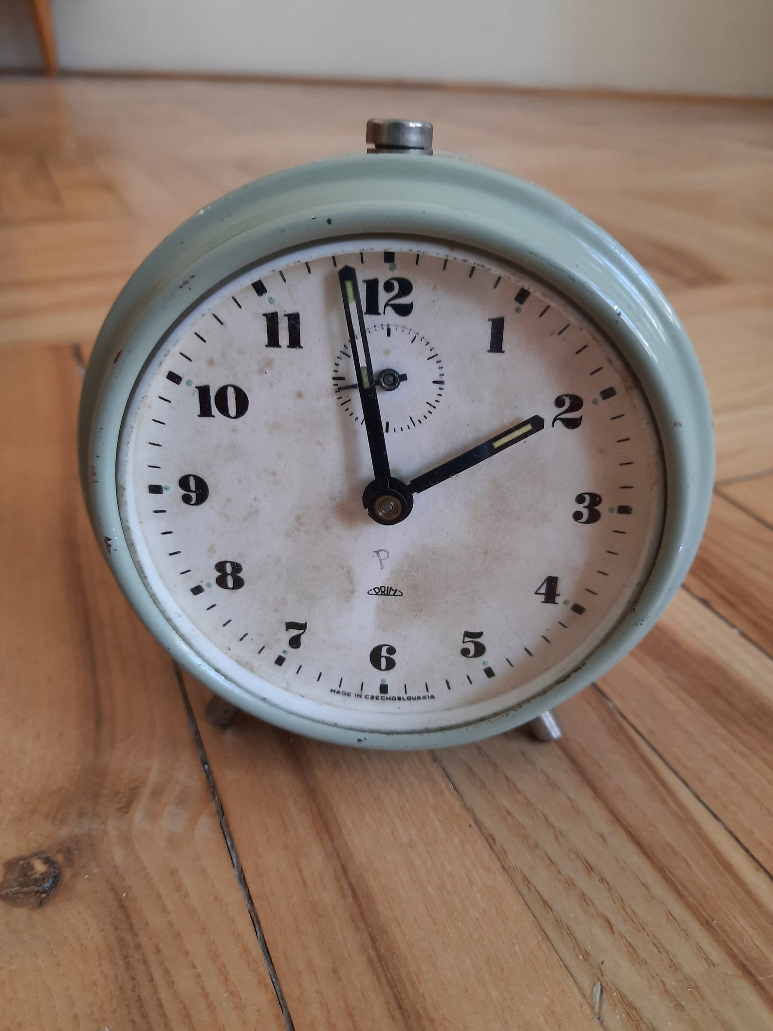 Vintage PRIM Alarm Clock - Light Green - Etsy