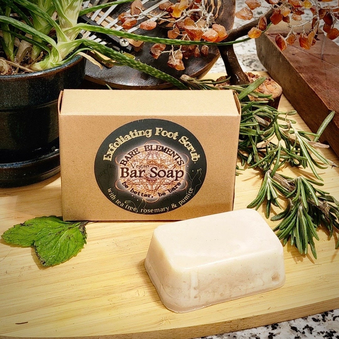 Tea Tree & Rosemary Exfoliating Foot Scrub Bar Soap | Palm Oil Free ...