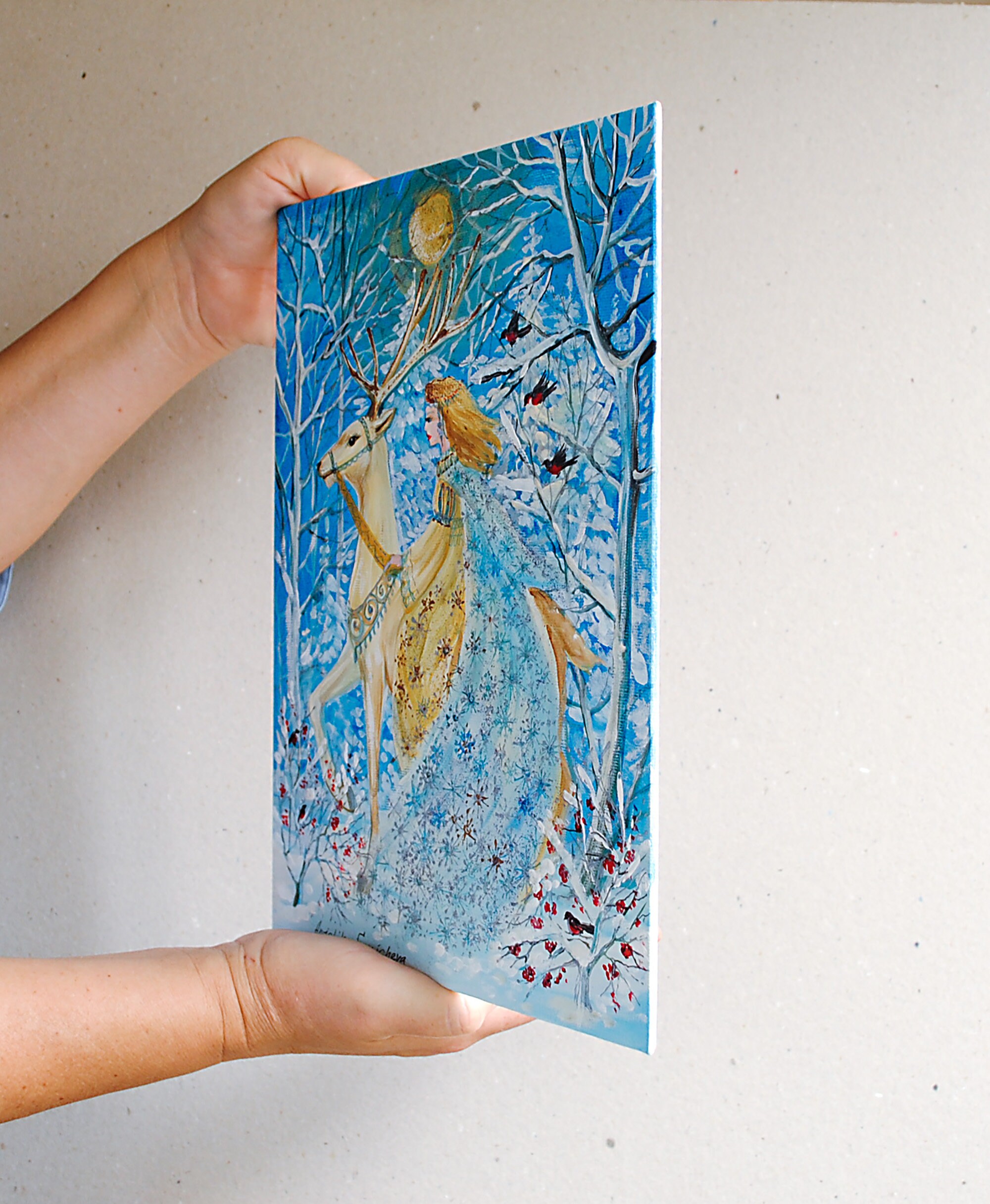 Snow Queen Original Painting Winter Solstise Goddess Art New - Etsy