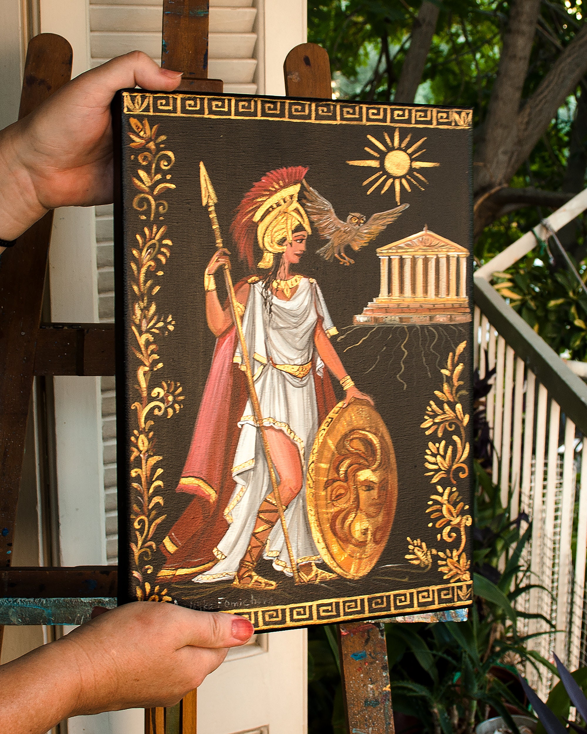 Ancient Goddess Athena Oil Painting on Canvas Greece Mythology Art ...