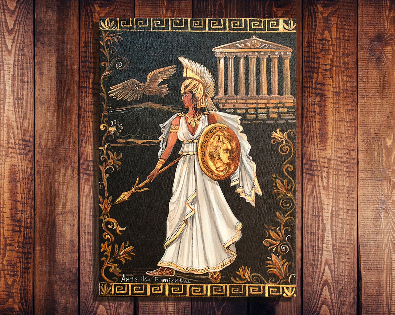 Ancient Goddess Athena Oil Painting on Canvas Greece Mythology Art 10 ...