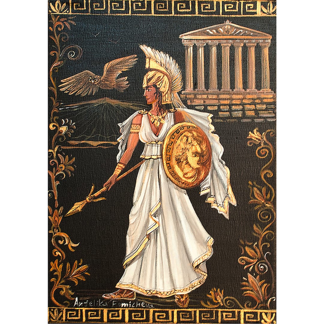 Ancient Goddess Athena Oil Painting on Canvas Greece Mythology Art 10 ...