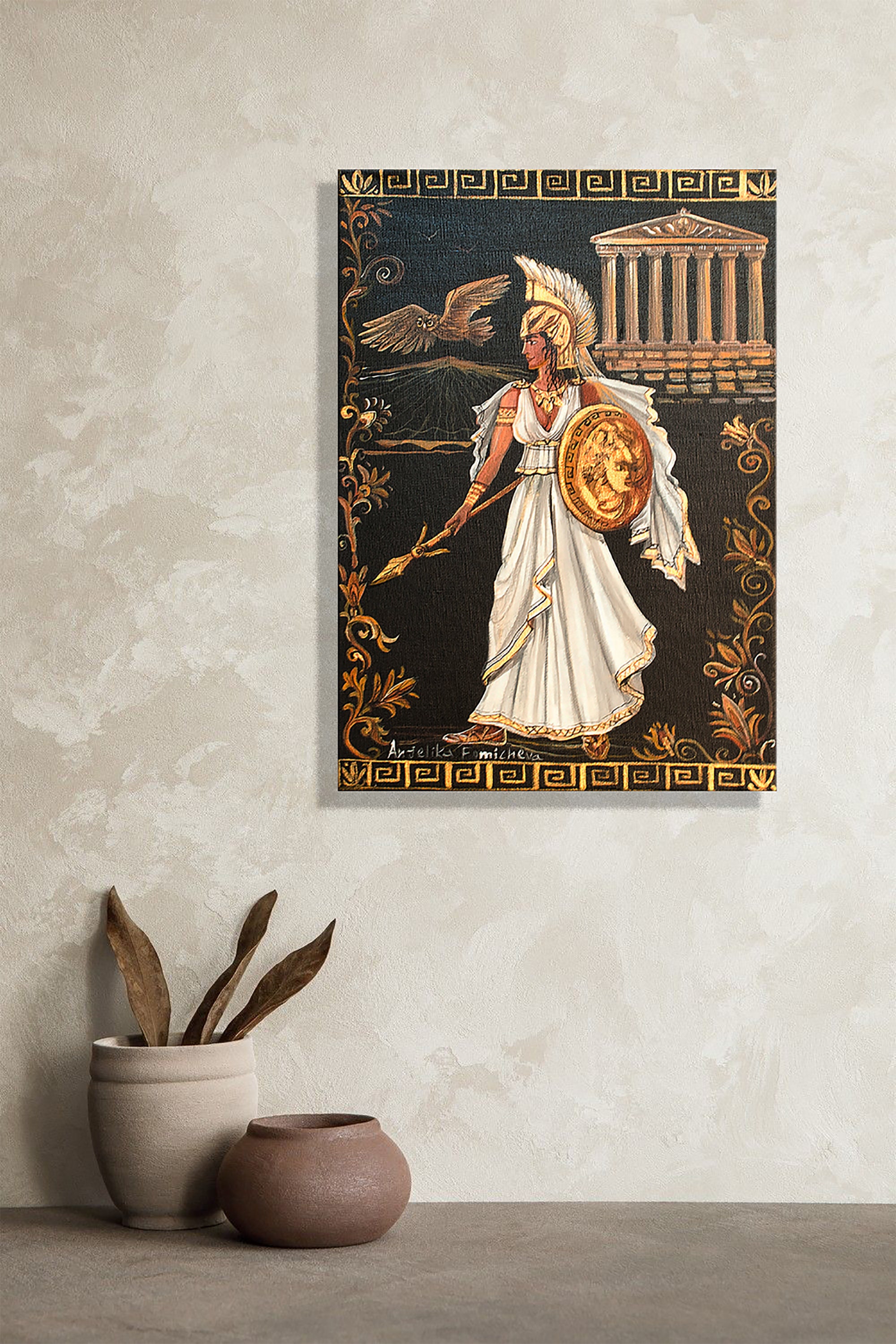 Ancient Goddess Athena Oil Painting on Canvas Greece Mythology Art 10 ...