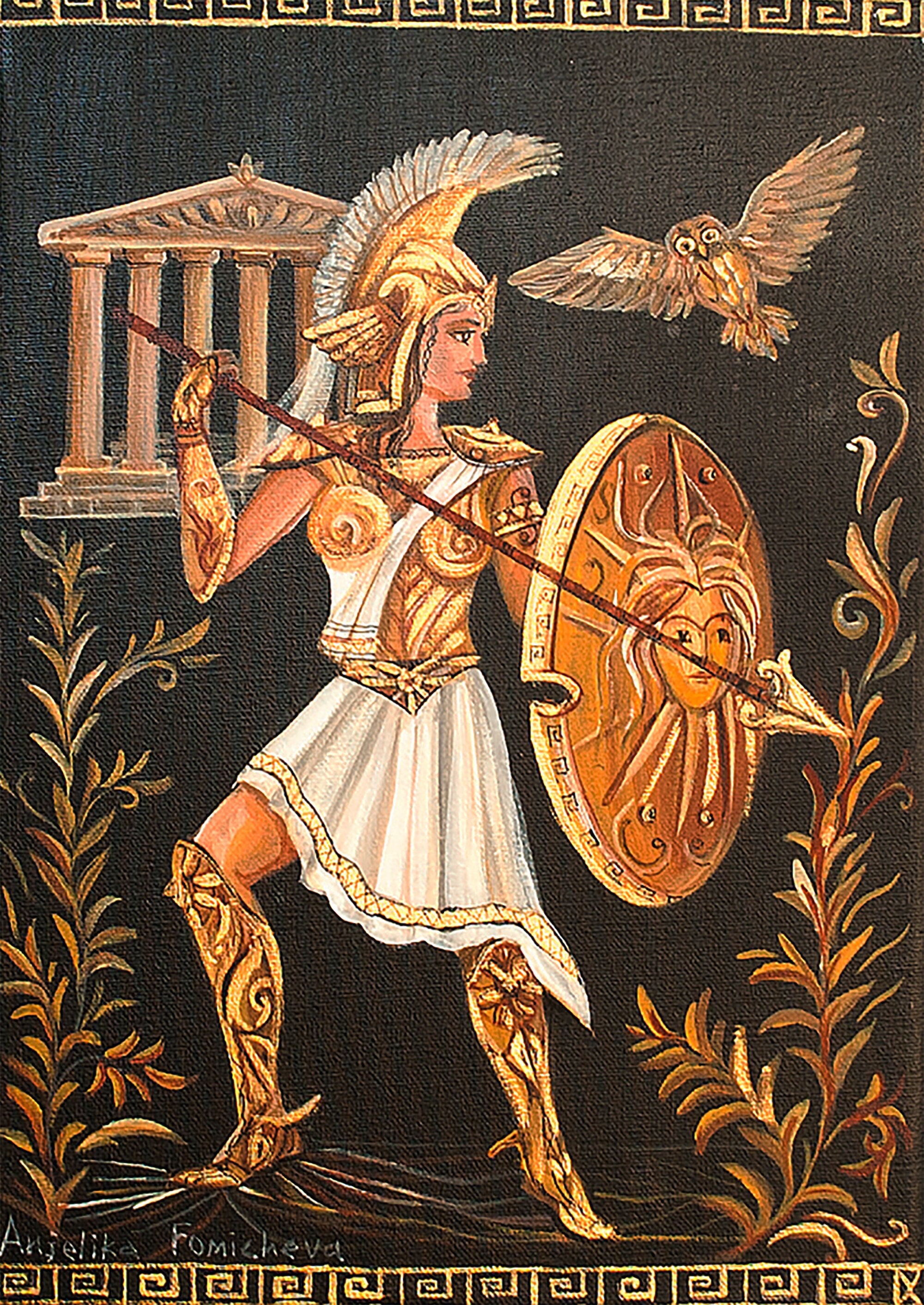Greek Goddess Athena Painting Wildlife Greece Mythology Art 10'-14' by ...