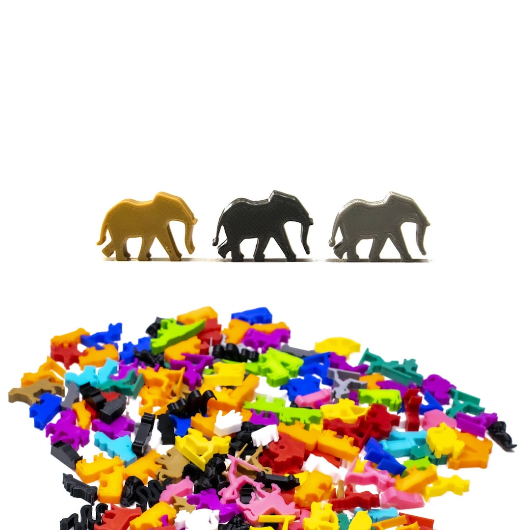 Elephant Animal Meeple Figures for Board Games - Dnd Board Game ...
