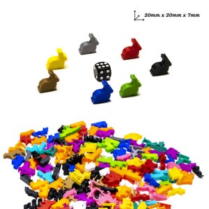 Rabbit Farm Animal Meeples for Board Games - Dnd Board Game Accessories ...