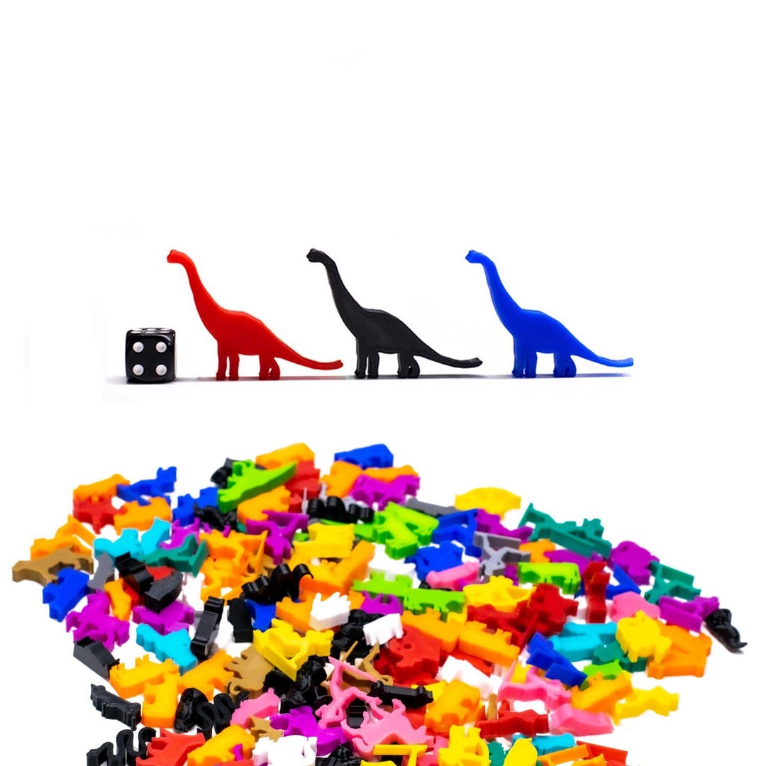 Meeple Brontosaurus Dino Figures | Custom Game Tokens and RPG Character ...