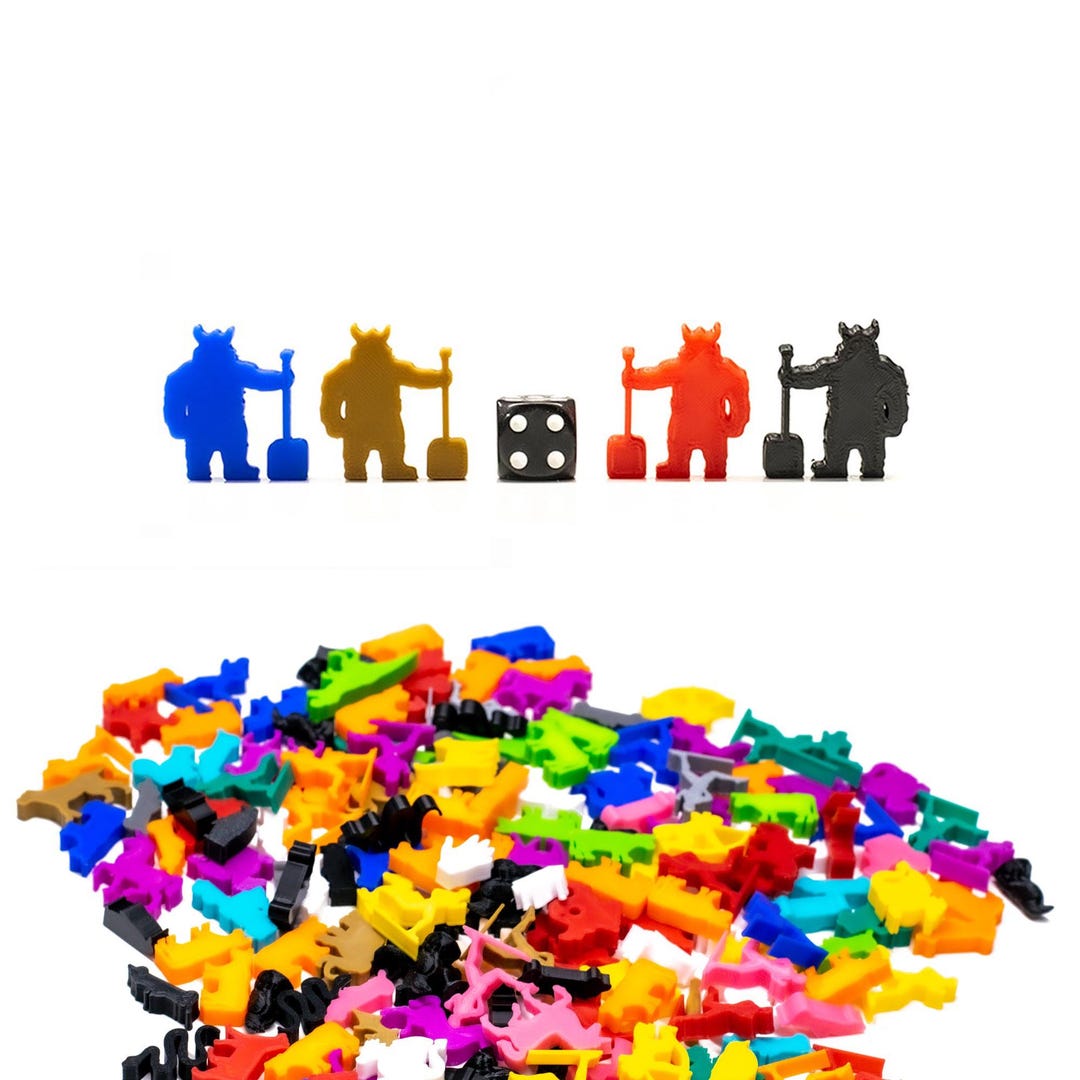 Meeples Dwarf Worker With Shovel Fantasy Figures Board Games Game Dnd ...