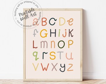 Alphabet Poster ABC Wall Art Alphabet Print Nursery Decor - Etsy