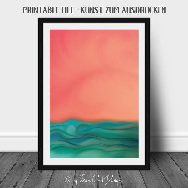 Coral Abstract - Etsy