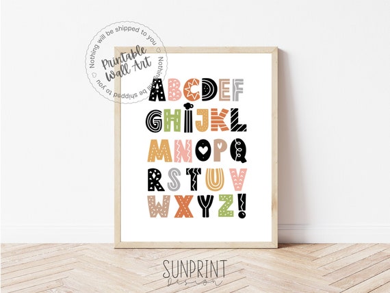 Etsy Alphabet Wall Poster Art
