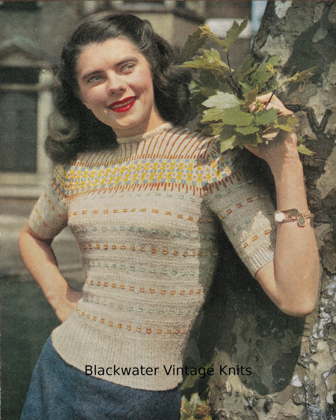Vintage 1940s Knitting Pattern for a 'swedish' Sweater (patons 606 ...