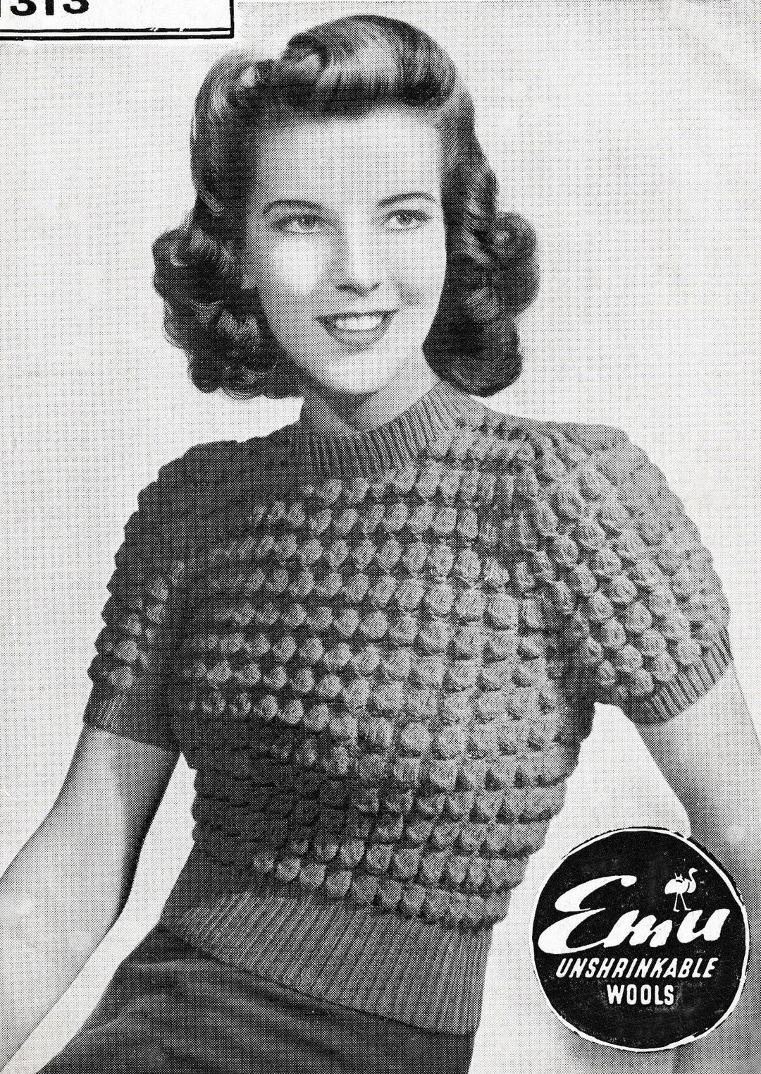 Ladies Short Sleeved 'bubble' Stitch Sweater - Vintage 1940s Pattern ...