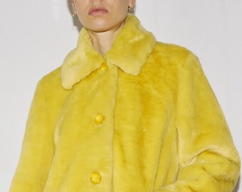Yellow Fur Coat | Etsy