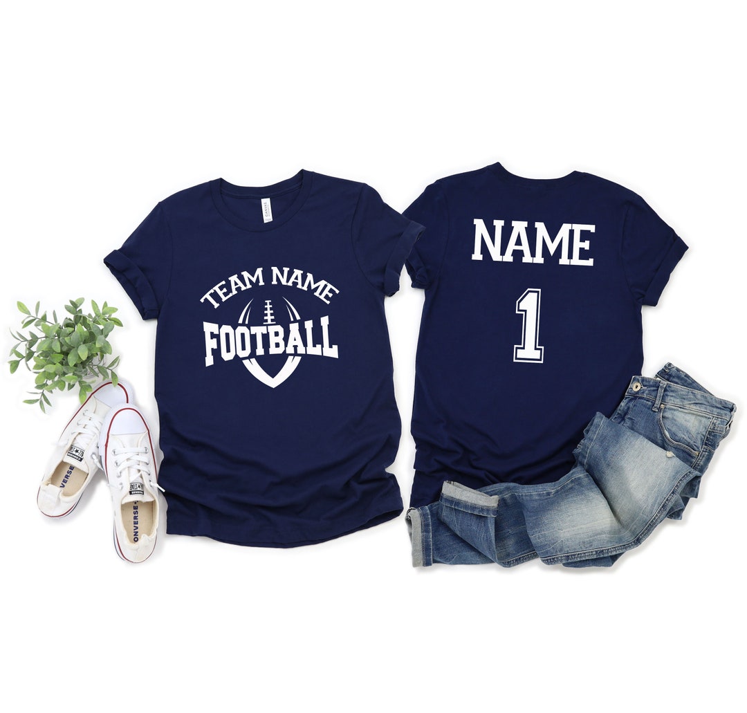 Custom Football Team Shirt: Personalized Name & Number Jersey - Etsy