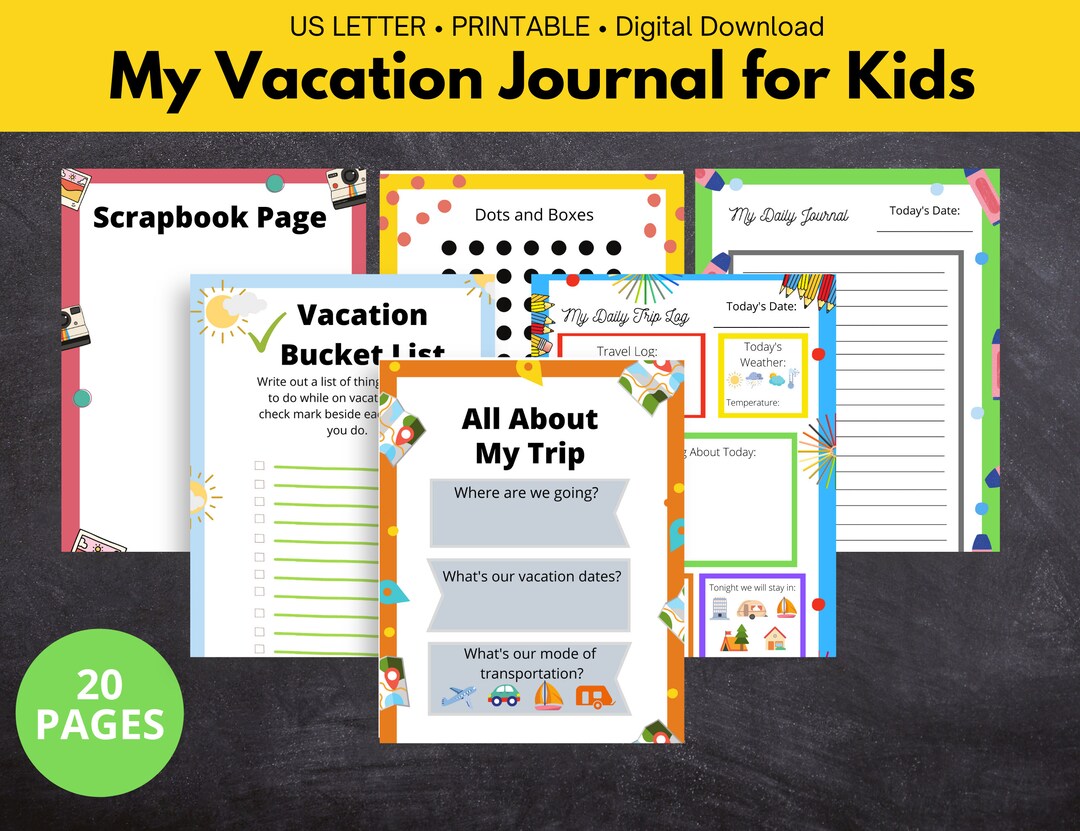 My Vacation Journal for Kids - Etsy