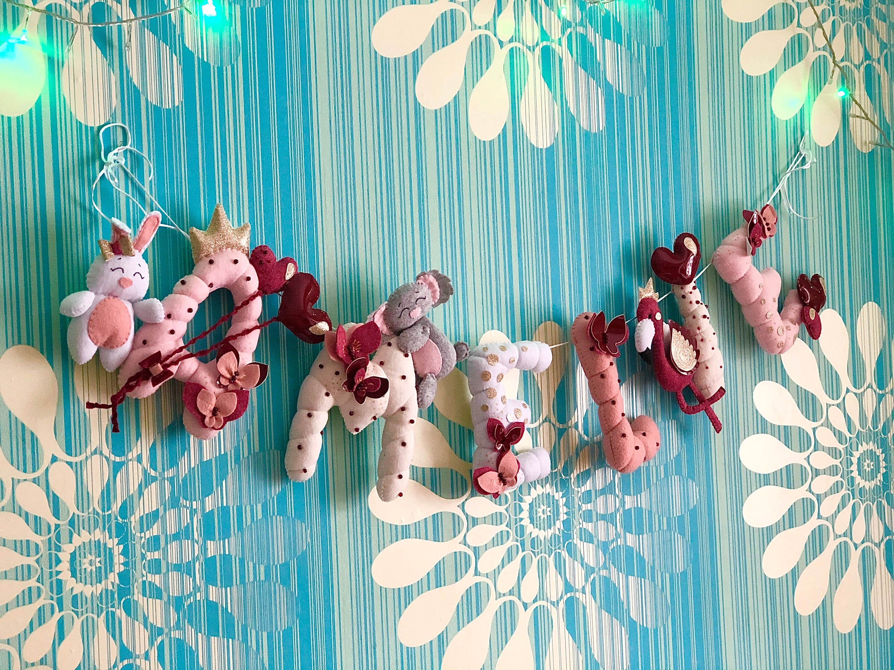 Personalised garland name garland name felt garland felt | Etsy