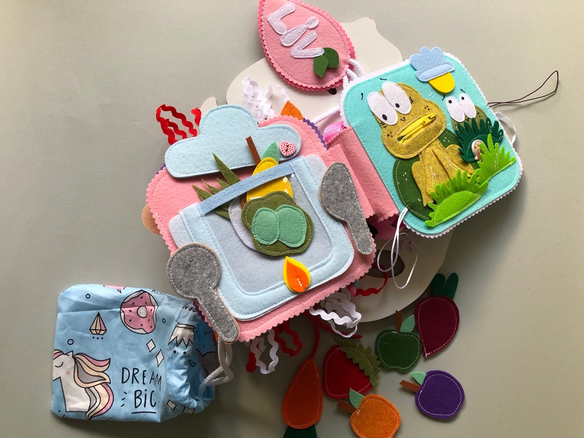 Personalised Quiet Book Sensory Soft Felt Book for Kids - Etsy