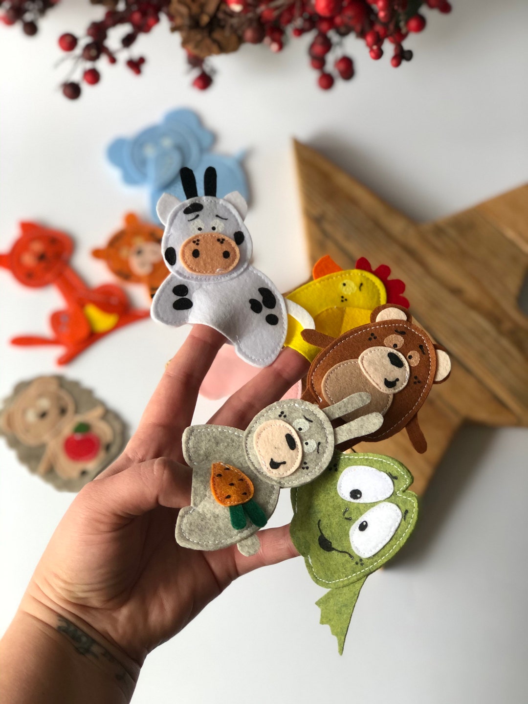 Finger Animals, Quiet Toys Felt Finger Puppets Felt Animals Toddler ...