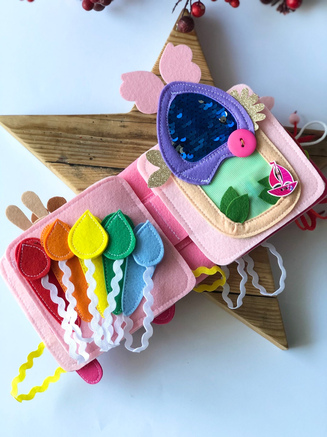 Felt Busy Book.baby Book From 6 Month - 2 Year. Montessori Book, Soft ...