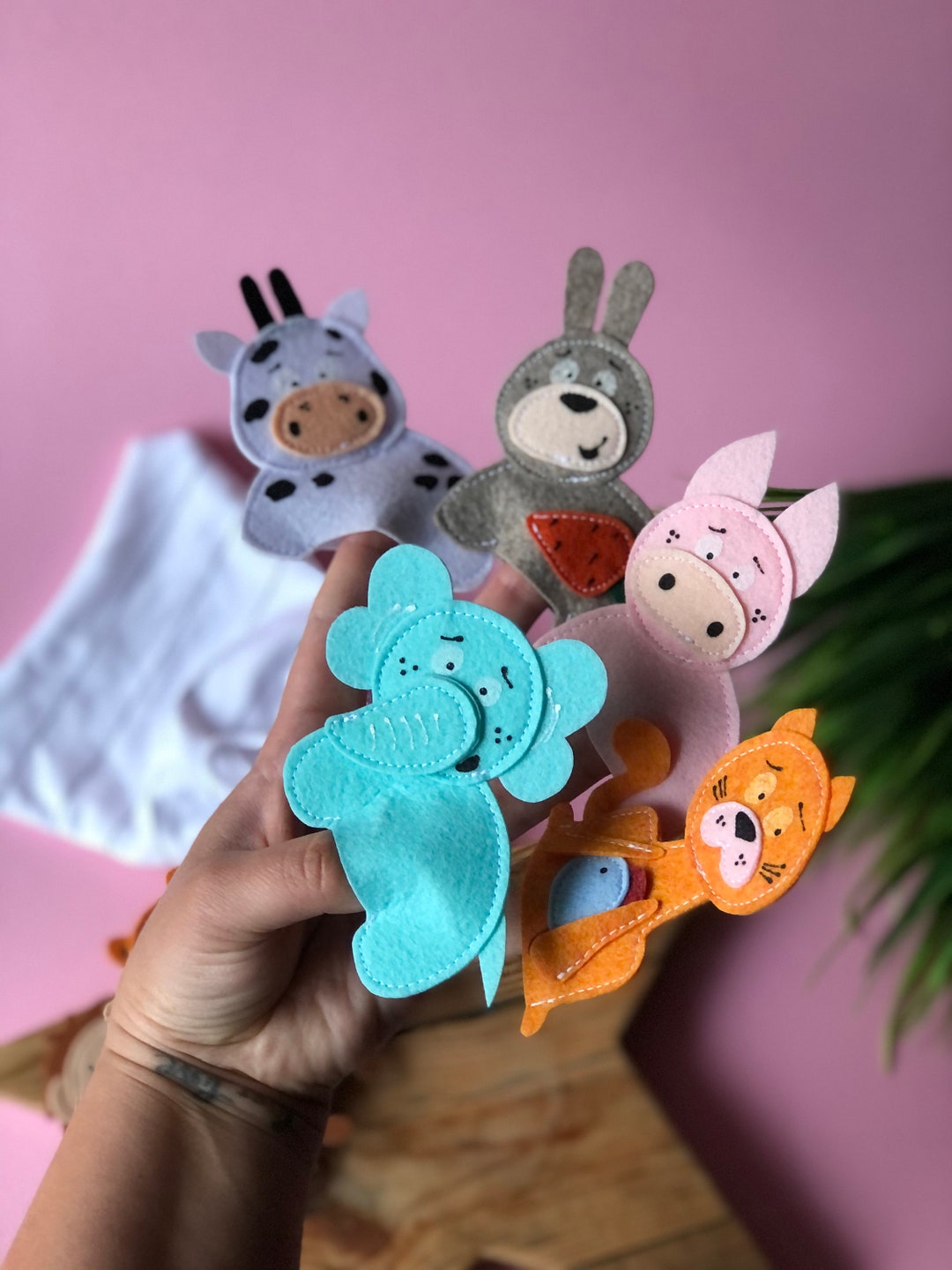 Finger Animals, Quiet Toys Felt Finger Puppets Felt Animals Toddler ...