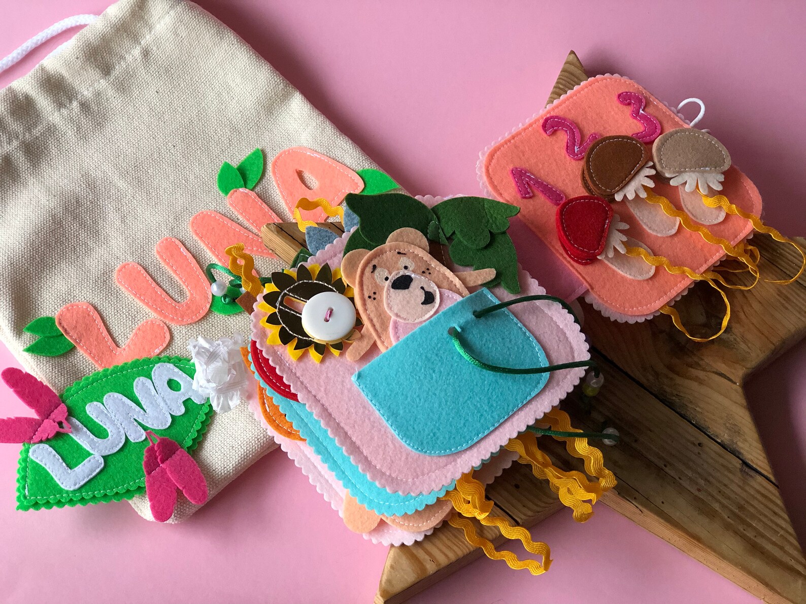 Personalised felt quiet book from 6 month to 2 | Etsy