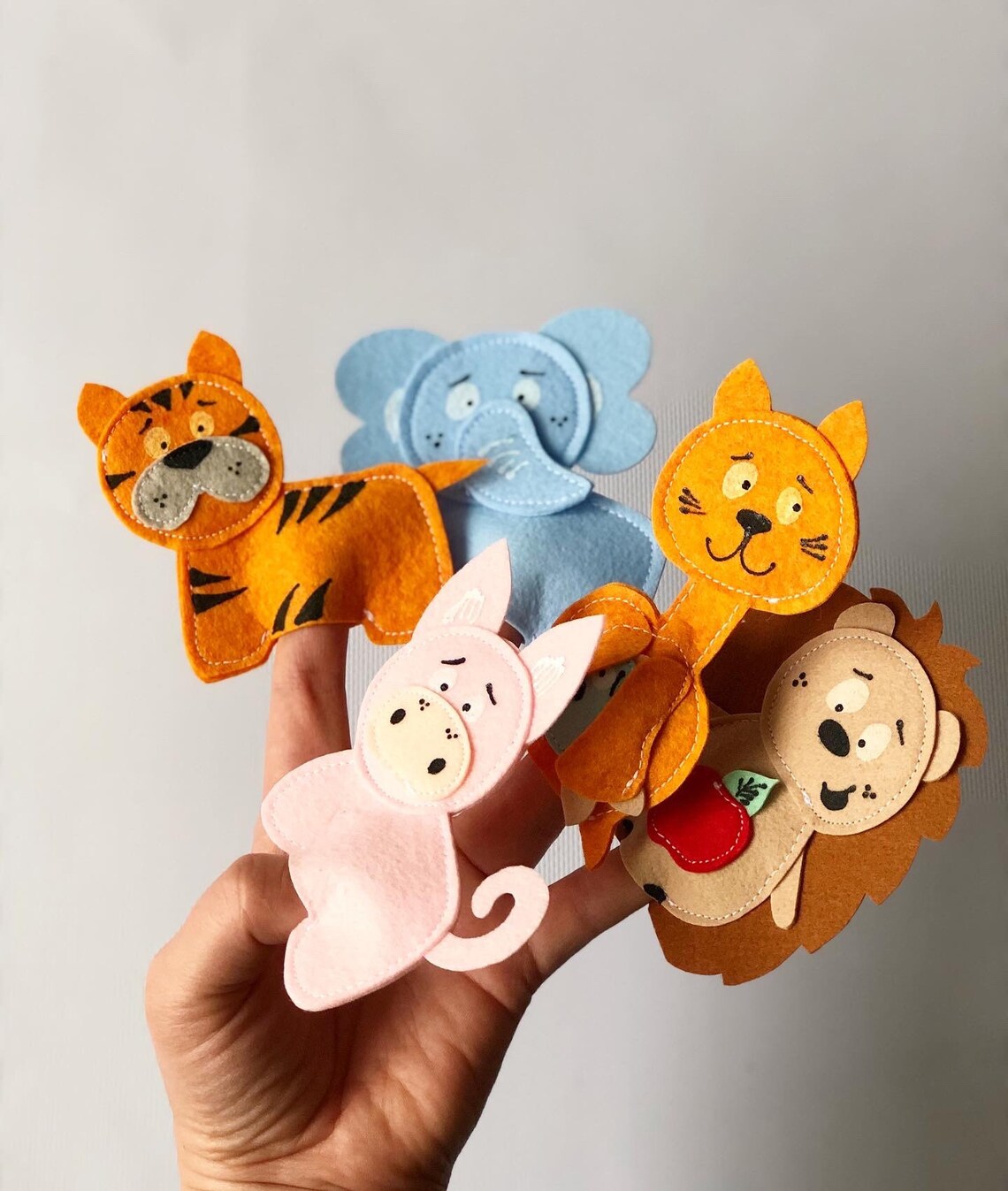 Finger Animals Quiet Toys Felt Finger Puppets Felt Animals - Etsy
