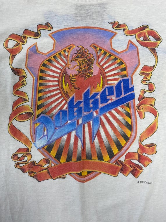 Vintage 1987 Dokken Tour T-Shirt Size Medium 25x16.5 - Gem