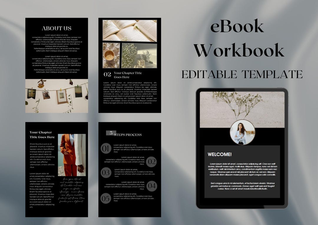 Editable Ebook Template, Digital Ebook Template, Workbook Template ...