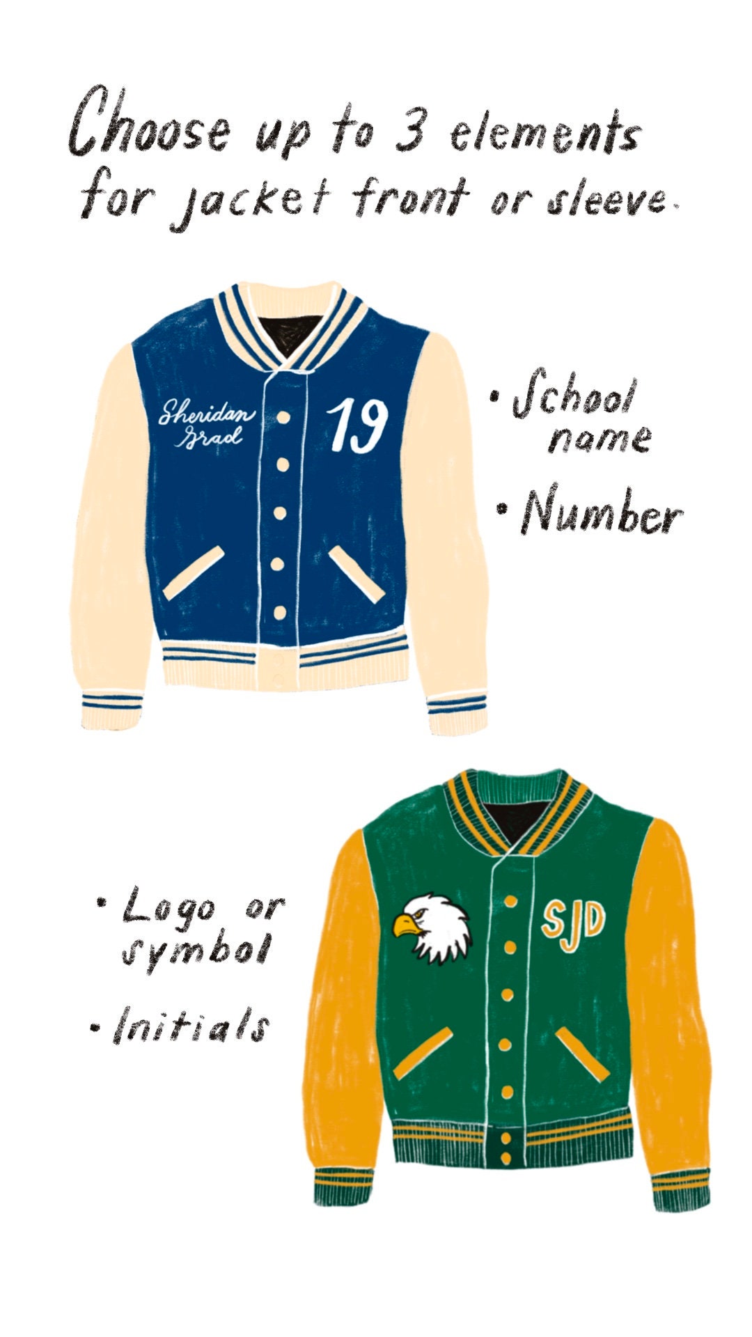 Personalized Varsity Jacket Graduation Greeting Card | Etsy