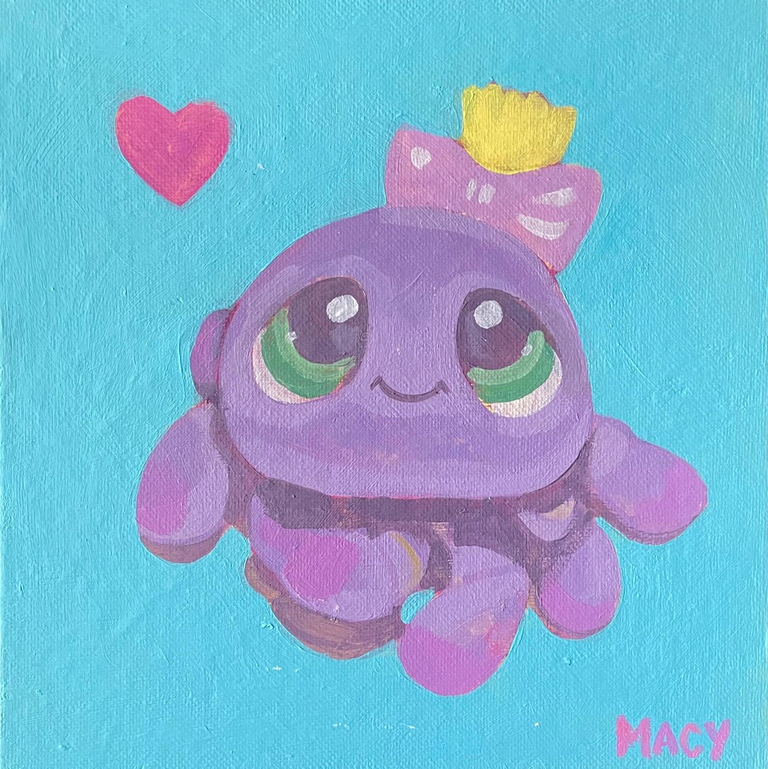 Spooky Sweet Spider LPS 8x8 Original Littlest Pet Shop Acrylic Painting ...