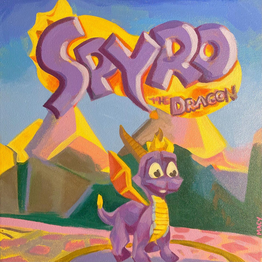 SPYRO THE DRAGON Title Menu Retro PS1 Fine Art 8x8” Print - Etsy
